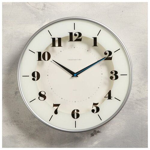 Часы настенные, серия: Классика, плавный ход, d 30.5 см, печать по стеклу