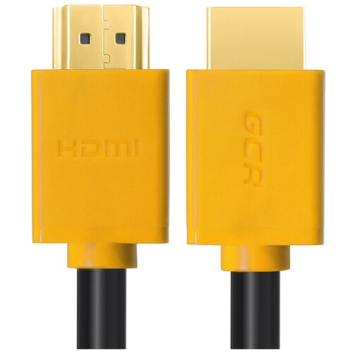 GCR Кабель 0.5m HDMI 1.4, желтые коннекторы, 30/30 AWG, позолоченные контакты, FullHD, Ethernet 10.2 Гбит/с, 3D, 4Kx2K, экран