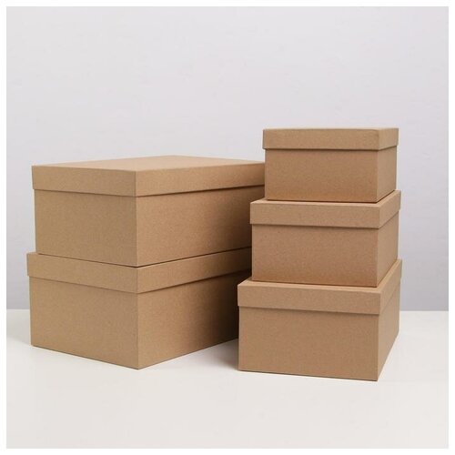 Набор подарочных коробок 5 в 1 «Крафт», 22 × 14 × 8.5‒ 32.5 × 20 × 12.5 см