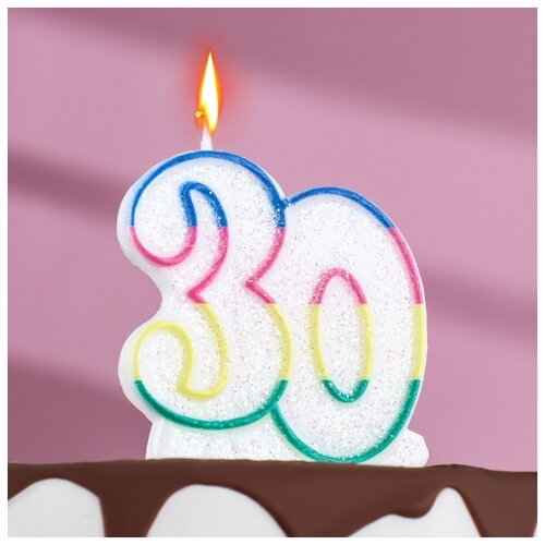 Страна Карнавалия Свеча для торта «‎Юбилейный ГИГАНТ», цифра "30", 1670213, цифра 30, разноцветный