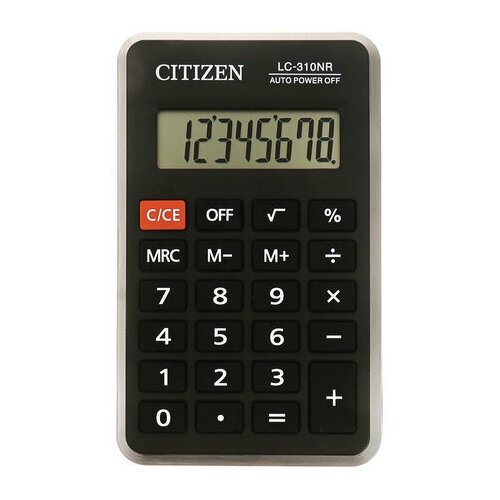 Калькулятор карманный CITIZEN LC310NR (114х69 мм) 8 разрядов питание от батарейки, 4 шт