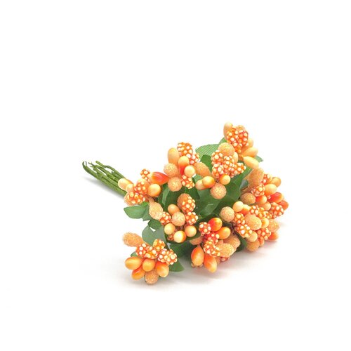AR554 Букетик декоративных цветов, 2см (12шт/упак) (оранжевый), 12 шт