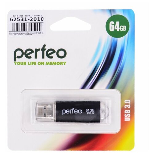 USB-накопитель (флешка) Perfeo C14 64Gb (USB 3.0), черный