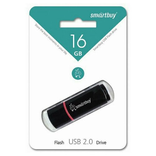 Флеш-диск 16 GB, комплект 5 шт, SMARTBUY Crown, USB 2.0, черный, SB16GBCRW-K