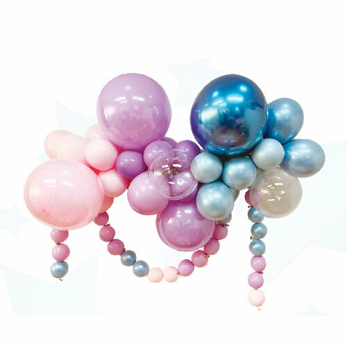 Набор для создания композиций из воздушных шаров, набор 52 шт, розовый, фиолетовый, синий