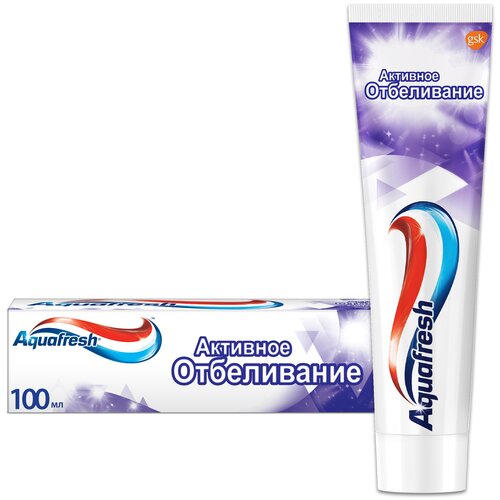 Зубная паста Aquafresh Активное отбеливание, 100 мл, 100 г, фиолетовый