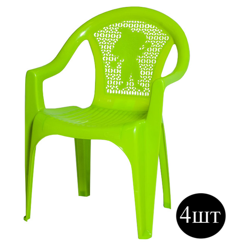 Кресло детское 38х35х53,5см салатовое пластик (4 штуки)