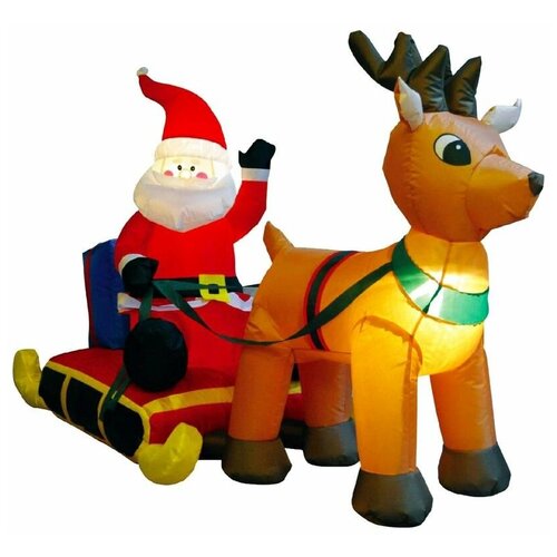 Надувная фигура "Санта в санях" (с подсветкой), 2,1х1.5 м, Peha Magic