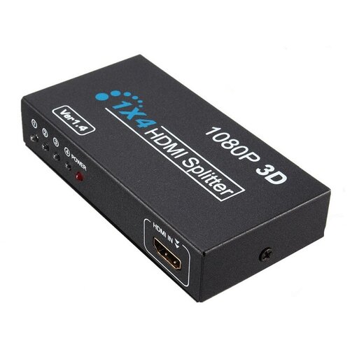 Разветвитель GSMIN AN-05 сплиттер HDMI - 4xHDMI (Full HD 1080P, 3D) (Черный)