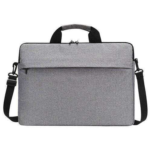 Сумка-портфель для ноутбука 13-14 дюймов, деловая сумка через плечо для макбук (Macbook), ультрабук, размер 37-28-3 см, светло-серая