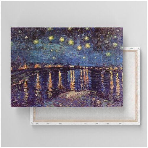 Картина на холсте с подрамником / Van Gogh / Ван Гог - Звездная ночь над Роной