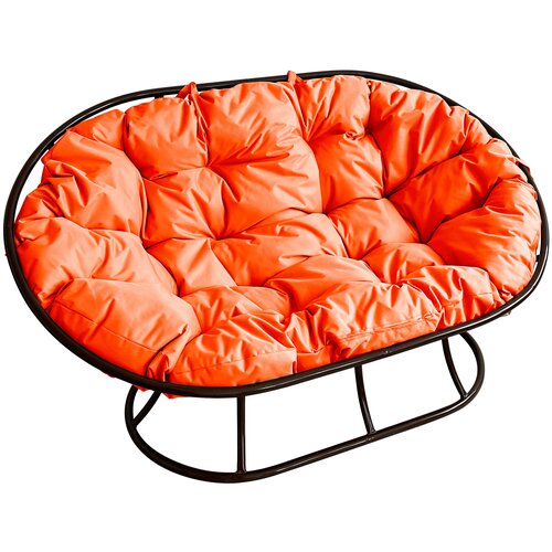 Диван m-group мамасан чёрный, оранжевая подушка