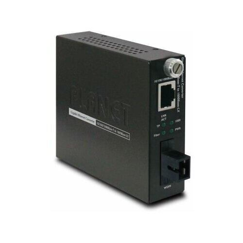 Медиаконвертер Planet GST-806A60 10/100 / 1000Base-T в 1000Base-LX (WDM) Smart Media Converter-TX: 1310 нм - 60 км