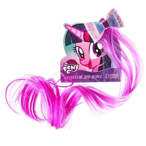 Hasbro Прядь для волос, фиолетовая, 40 см "Бант Искорка", My Little Pony