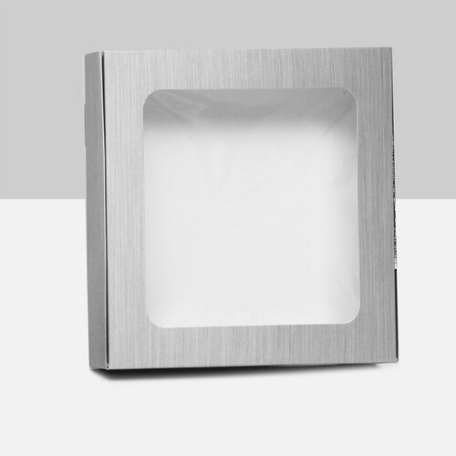 UPAK LAND Коробка самосборная, с окном, серебрянная, 16 х 16 х 3 см