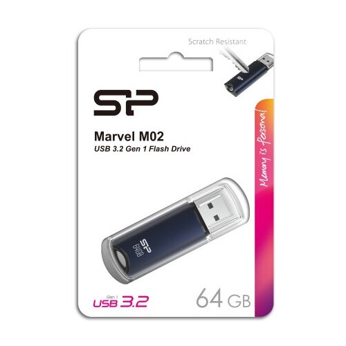 USB флешка Silicon Power 64Gb Marvel M02 blue USB 3.2 Gen 1 (USB 3.0)