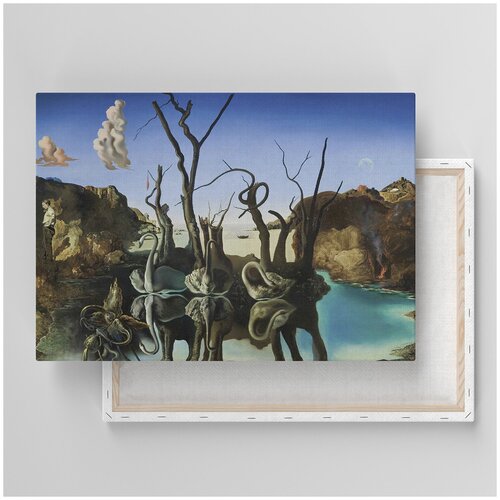 Картина на холсте с подрамником / Salvador Dali - Swans Reflecting Elephants / Сальвадор Дали