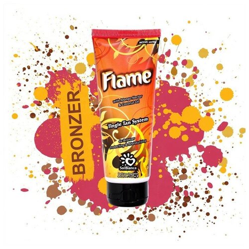 Крем для загара в солярии Flame с разогревающим Tingle эффектом, на основе экстракта манго, 125 мл