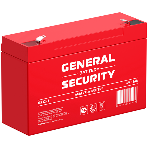 Аккумулятор General Security GS 12-6 (6 В, 12 Ач / 6V, 12Ah)