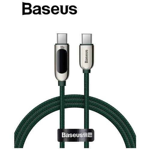 Кабель Baseus Display Fast Charging Data Cable Type-C to Type-C 5A 100W 1m - зеленый (CATSK-B06)