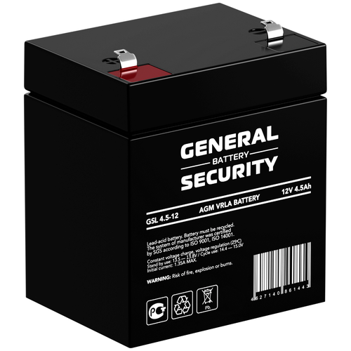 Аккумулятор для ИБП GENERAL SECURITY GSL 4.5-12 (12 В / 4,5 Ач)