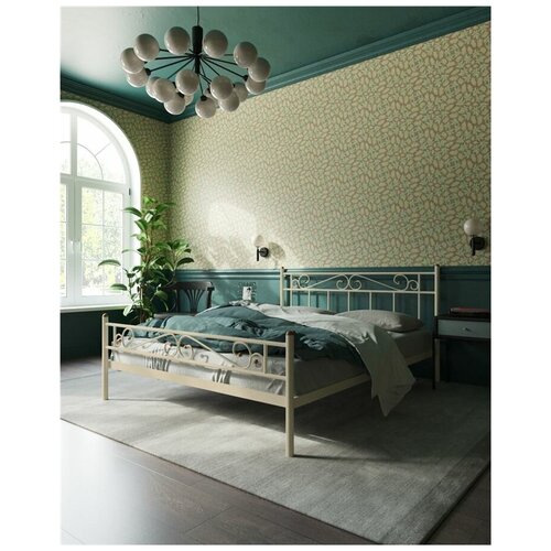 Кровать "Франческа" с изножьем (120х200/ноги металл/цвет Бежевый)