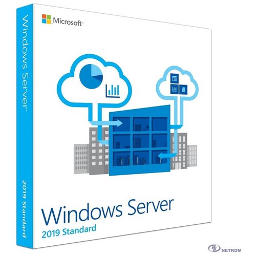 Microsoft Windows Server 2019 Standard, коробочная версия с диском, английский, лицензий 16, количество пользователей/устройств: 5 пользователей, бессрочная