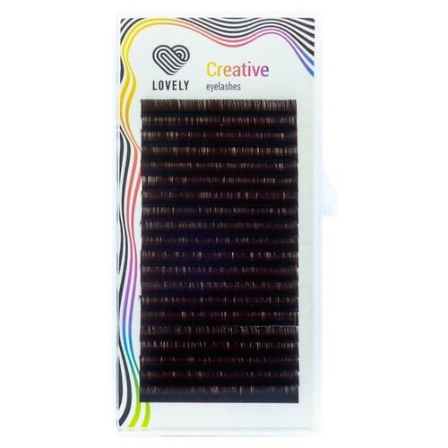 Коричневые ресницы "Темный шоколад" Lovely "Silicone" Mix C 0.10 7-12 mm (20 линий)
