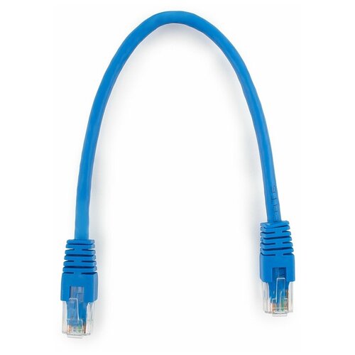 Патч-корд UTP Cablexpert PP6U-0.25M/B категория 6, 0,25 м, литой, многожильный, синий