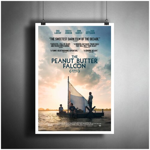 Постер плакат для интерьера "Фильм: Арахисовый сокол. The Peanut Butter Falcon"/ Декор дома, офиса, комнаты A3 (297 x 420 мм)