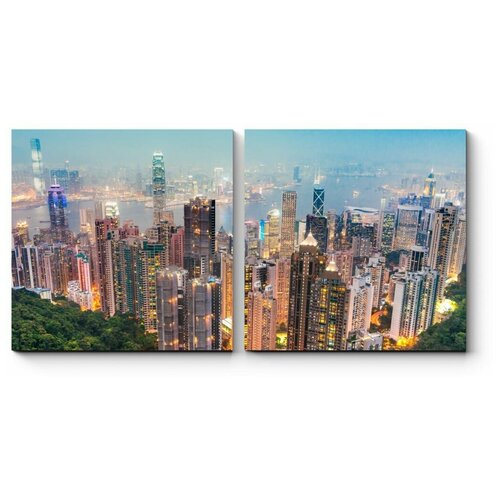 Модульная картина Панорама Гонконга 100x50