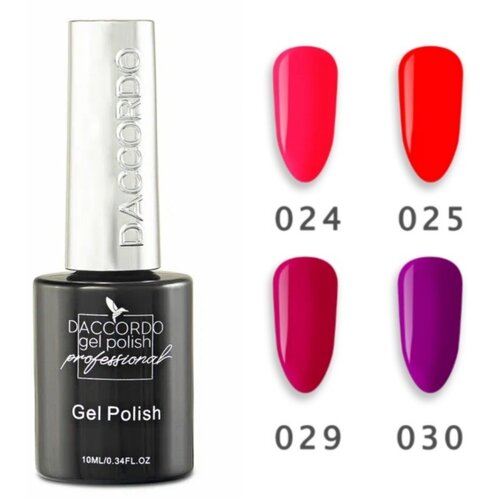 DACCORDO Gel Polish/Гель-лак/Набор 4 шт