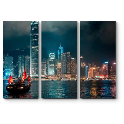 Модульная картина Ночные огни Гонконга160x115