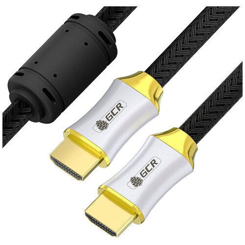 GCR Кабель DELUX 1.0m HDMI 2.0, нейлон, HDR 4:2:2, Ultra HD, 4K 60 fps 60Hz/5K*30Hz, 3D, AUDIO, 18.0 Гбит/с, 28/28 AWG, 3 X экран