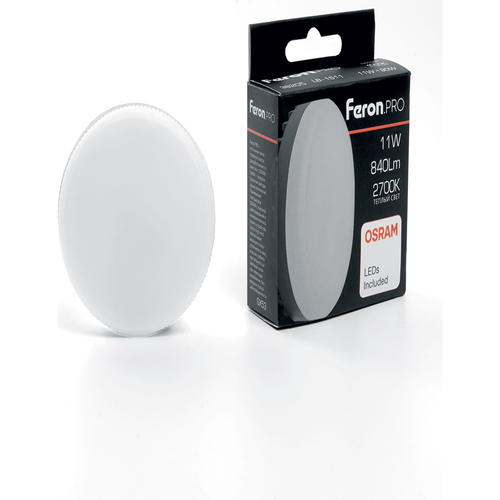 Лампа светодиодная LED 11вт GX53 теплый таблетка Feron.PRO | код 38205 | FERON (2шт. в упак.)