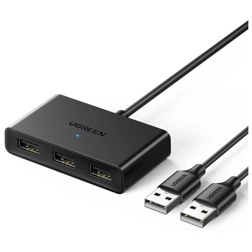 USB-концентратор  UGreen CM409, разъемов: 3, 150 см, черный