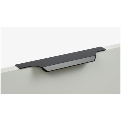 Мебельная ручка торцевая TERA, длина - 197 мм, установочный размер - 128 мм, цвет - Чёрный матовый, RT111BL