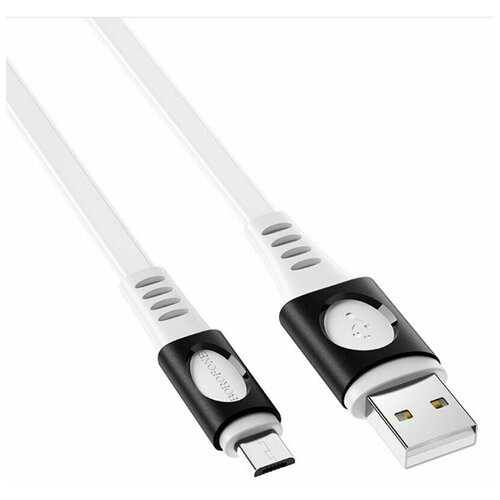 Кабель Borofone BX35 USB (m)-microUSB (m) 1.0м 2.4A силикон белый (1/360)