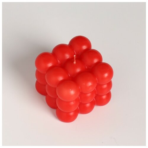 Богатство Аромата Свеча фигурная "Бабл куб", 6 см, красная