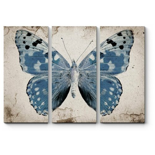Модульная картина Винтажная голубая бабочка 110x79