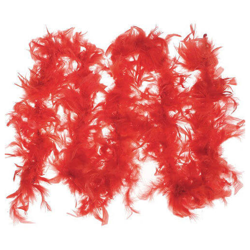 Боа Карнавальная из перьев/цвет Красный/длина 180 см.