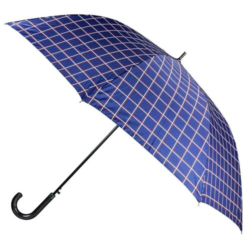 Зонт-трость Solmax, полуавтомат, 8 спиц, синий, серый