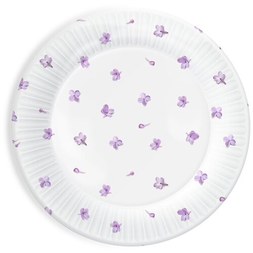 Набор бумажных тарелок Сирень, 6 шт d=180 мм