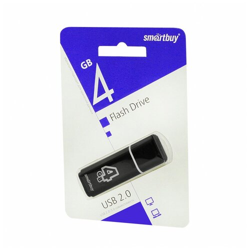 USB Flash Drive Smartbuy Glossy series USB 2.0 4GB Черный (SB4GBGS-K)