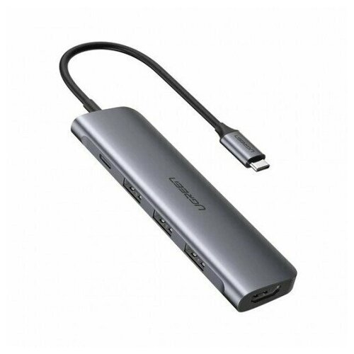 Хаб UGREEN USB-C To HDMI+3*USB 3.0 A+PD Power Converter CM136 (50209)