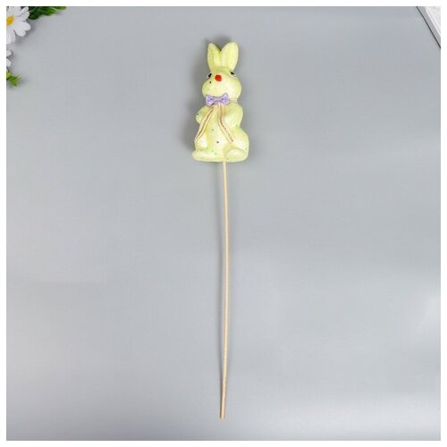--- Декор пасхальный на палочке "Кролик - конфетти, с бантиком" рандомный 15 см