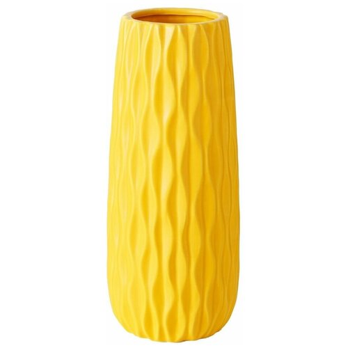 Керамическая ваза "Луана", жёлтая, 24х10 см, Boltze