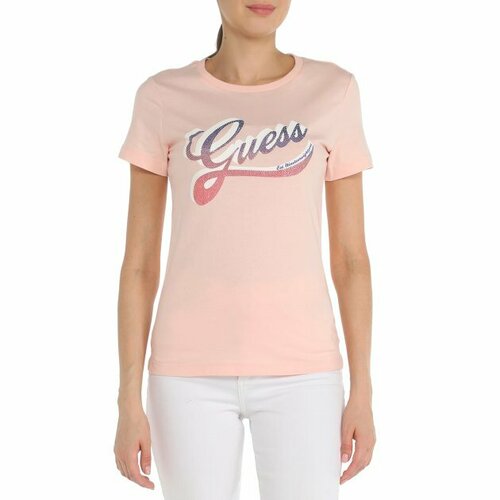 Футболка GUESS, размер M, светло-розовый