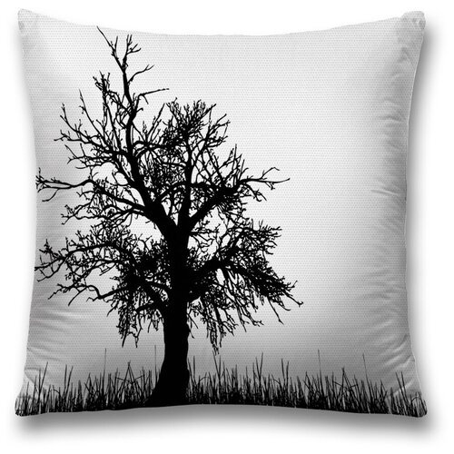 Наволочка декоративная на молнии, чехол на подушку JoyArty "Старое дерево" 45х45 см