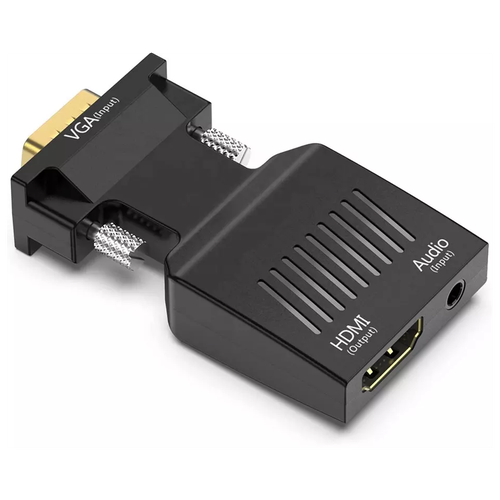 Адаптер / переходник с VGA на HDMI 1080 и 3.5 мм Audio Jack для передачи видео и аудио на монитор компьютера, ноутбука, проектора, HDTV / VGA - HDMI + AUX